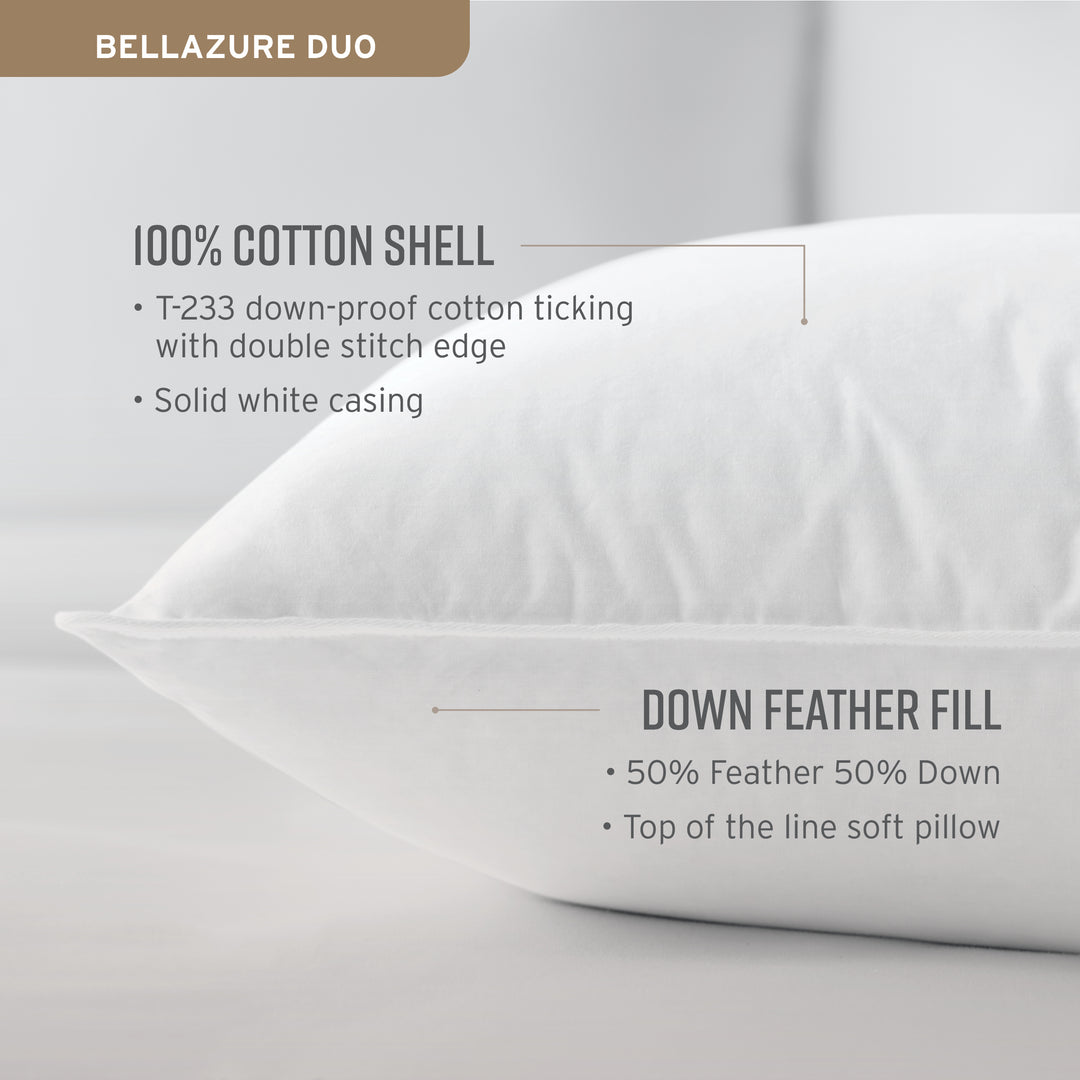 Bellazure Duo Down Pillow – Soft Feather Hotel Comfort