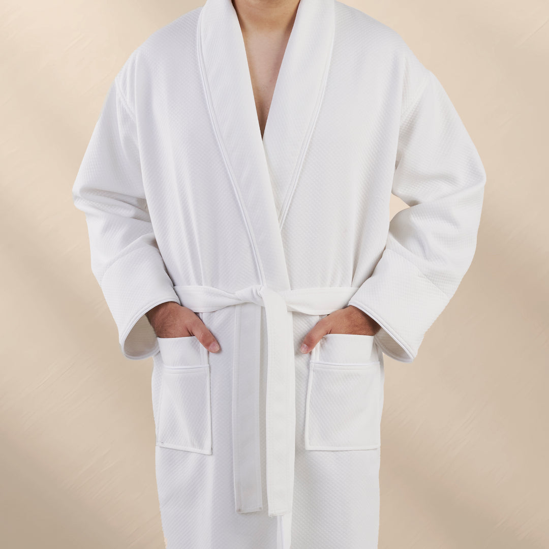 Spa Rest Diamond Jacquard Robe – Plush, Elegant & Cozy
